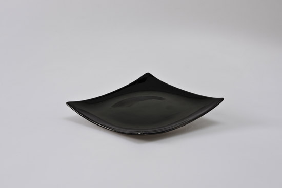 Black Square Flared Plate 14cm (5.5") - Bentley Brown